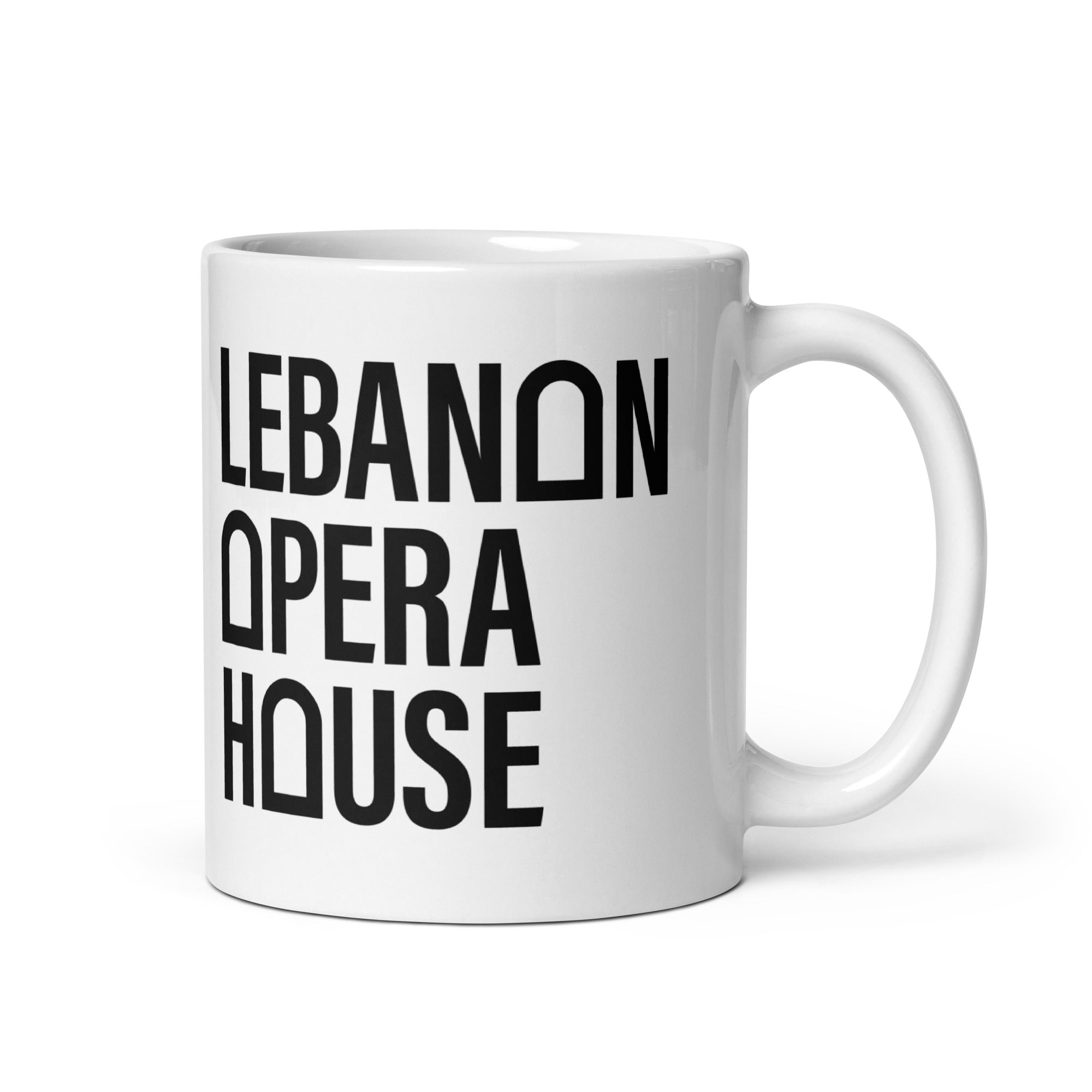Lebanon Opera House White glossy mug – Strong Rabbit Designs