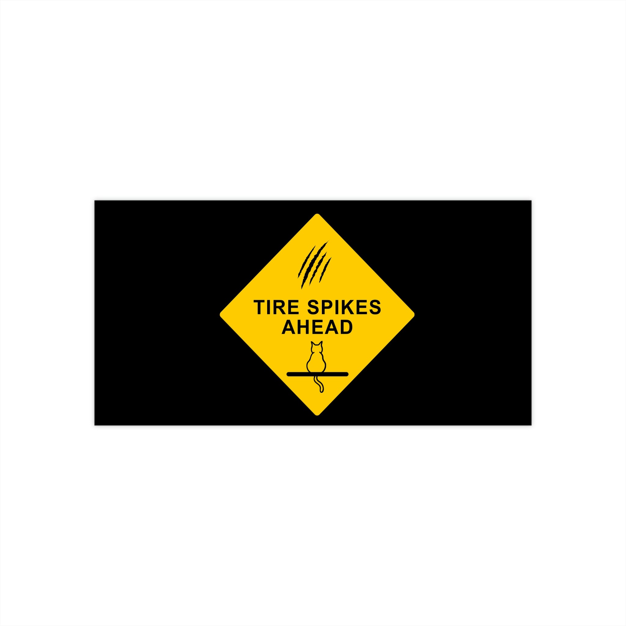 Tire Spikes - Cat Crossing - Bumper Stickers – Strong Rabbit Designs